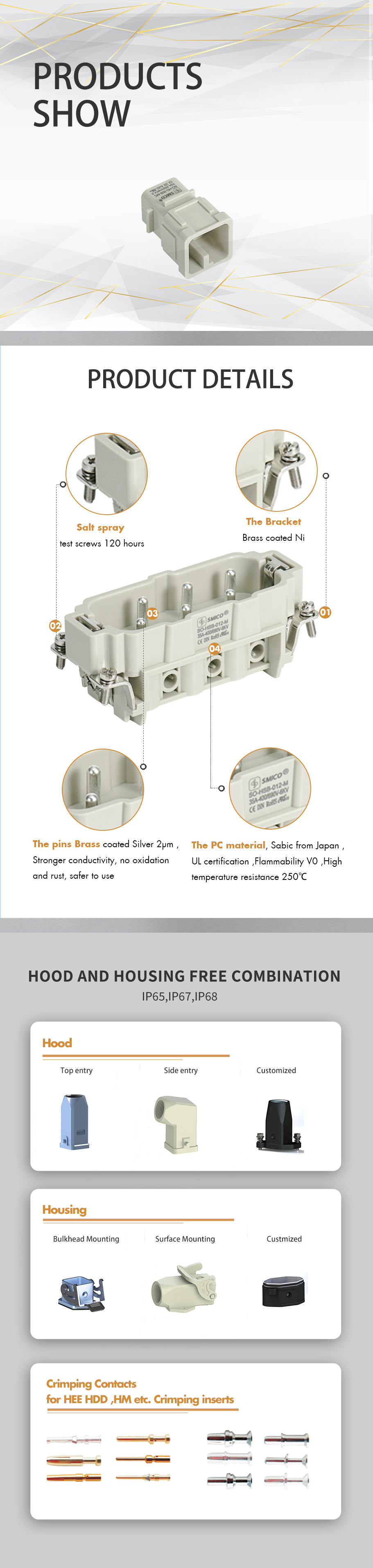8pins HD-008-MC Heavy Duty Rectangular Connectors HDC - China Smico ...