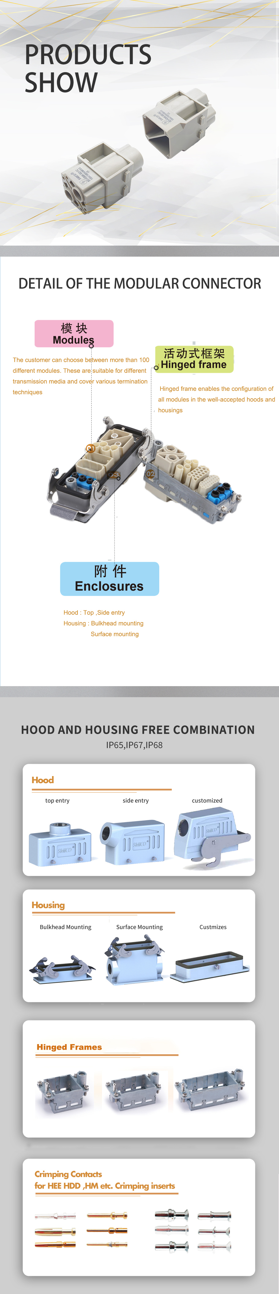 09140023051 H2MK-002-FC 100A modular rectangular Heavy Duty Connector - Heavy duty connector