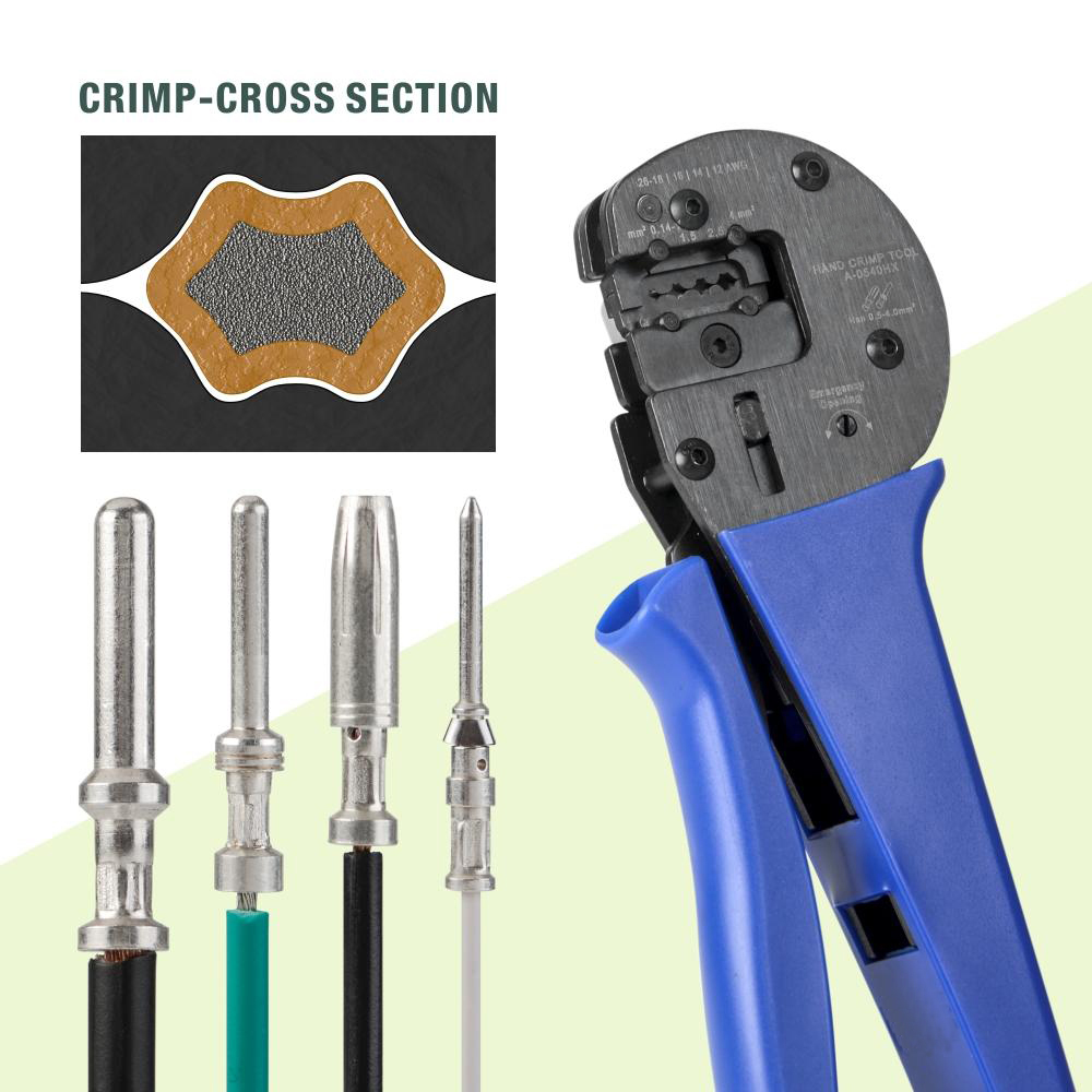 A0540HX Ratchet Crimping Tool for heavy duty connector AWG 26-12 ...