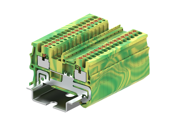 PT1.5-2-PE push in spring guide rail terminal - Heavy duty connector