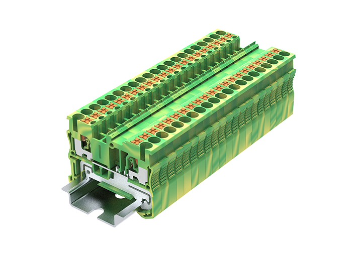 PT2.5-2-PE push in spring guide rail terminal - Heavy duty connector